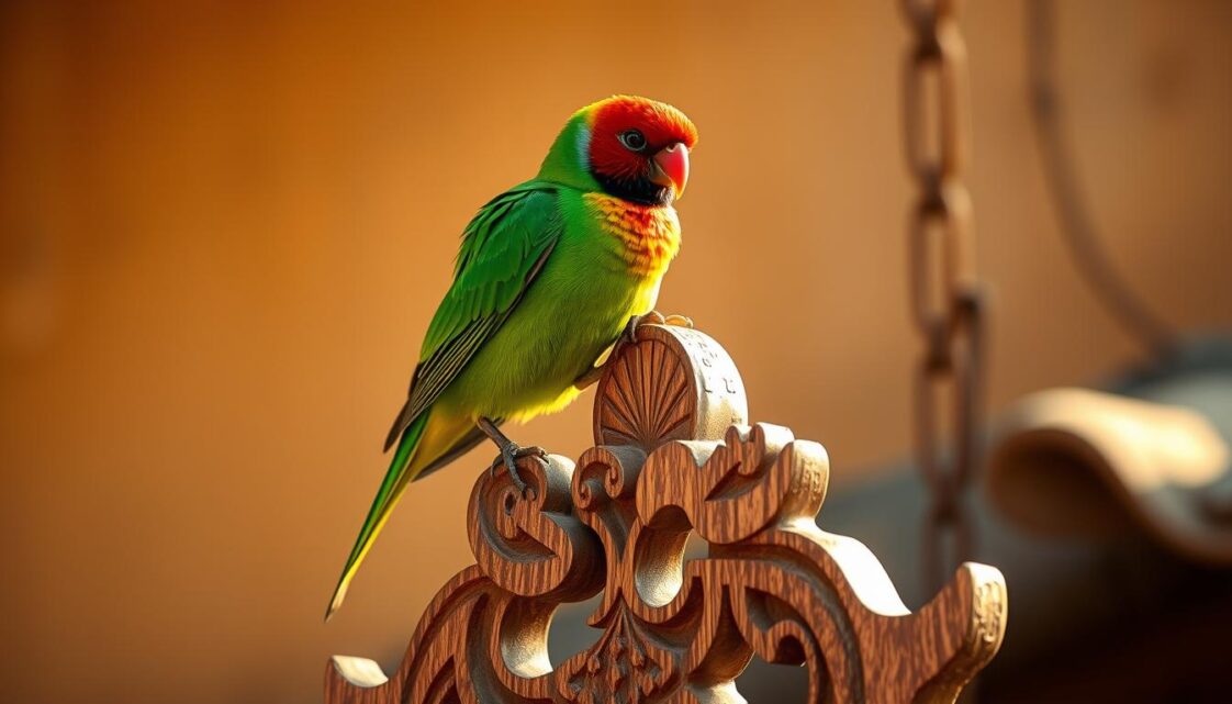 Grüner Vogel mit rotem Kopf – Artenführer